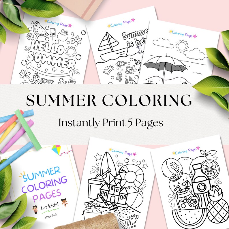 Summer Coloring Pages for Kids, Preschool Summer Printable Activities ...