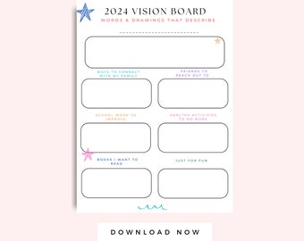 Vision Board Printable for Kids, Home Learning Activity, Kids Printable ...