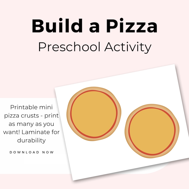 Toddler Pizza Activity, Printable Preschool Build a Pizza Craft ...