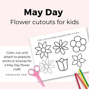 May Day Crafts for Kids Printable, Happy May Day Card, Spring Preschool ...