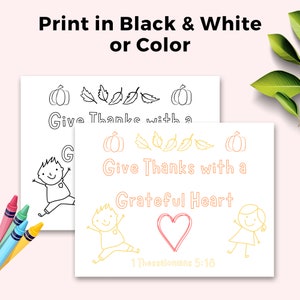Give Thanks With a Grateful Heart Bible Verse Coloring Page for Kids ...