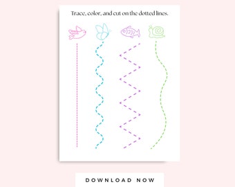 Preschool Scissor Skills Printable Worksheet Black and White Sports ...