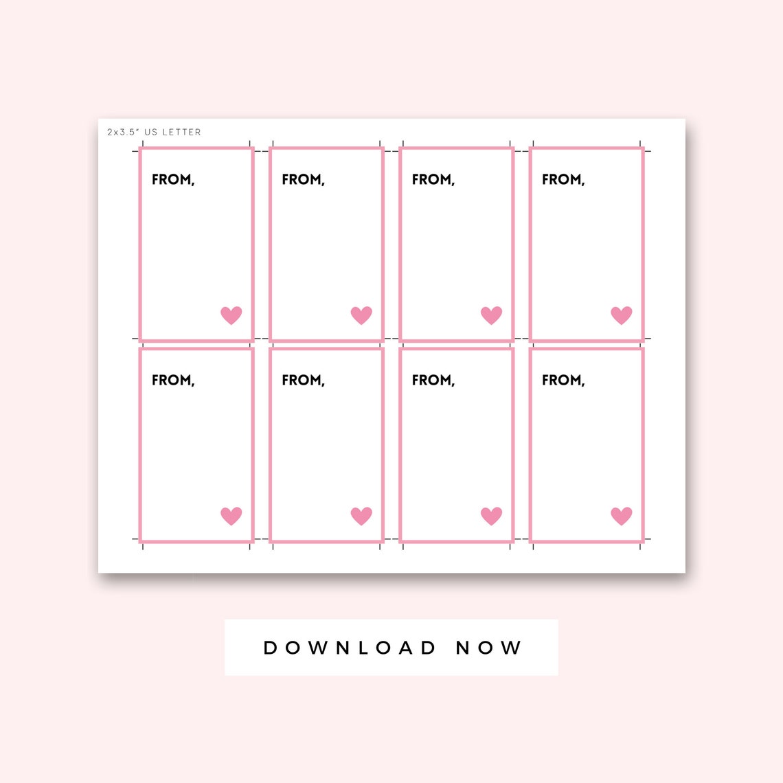 Pink Kind Valentine's Day Cards for Classmates, Friend, Instant ...