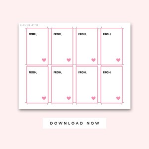 Pink Kind Valentine's Day Cards for Classmates, Friend, Instant ...