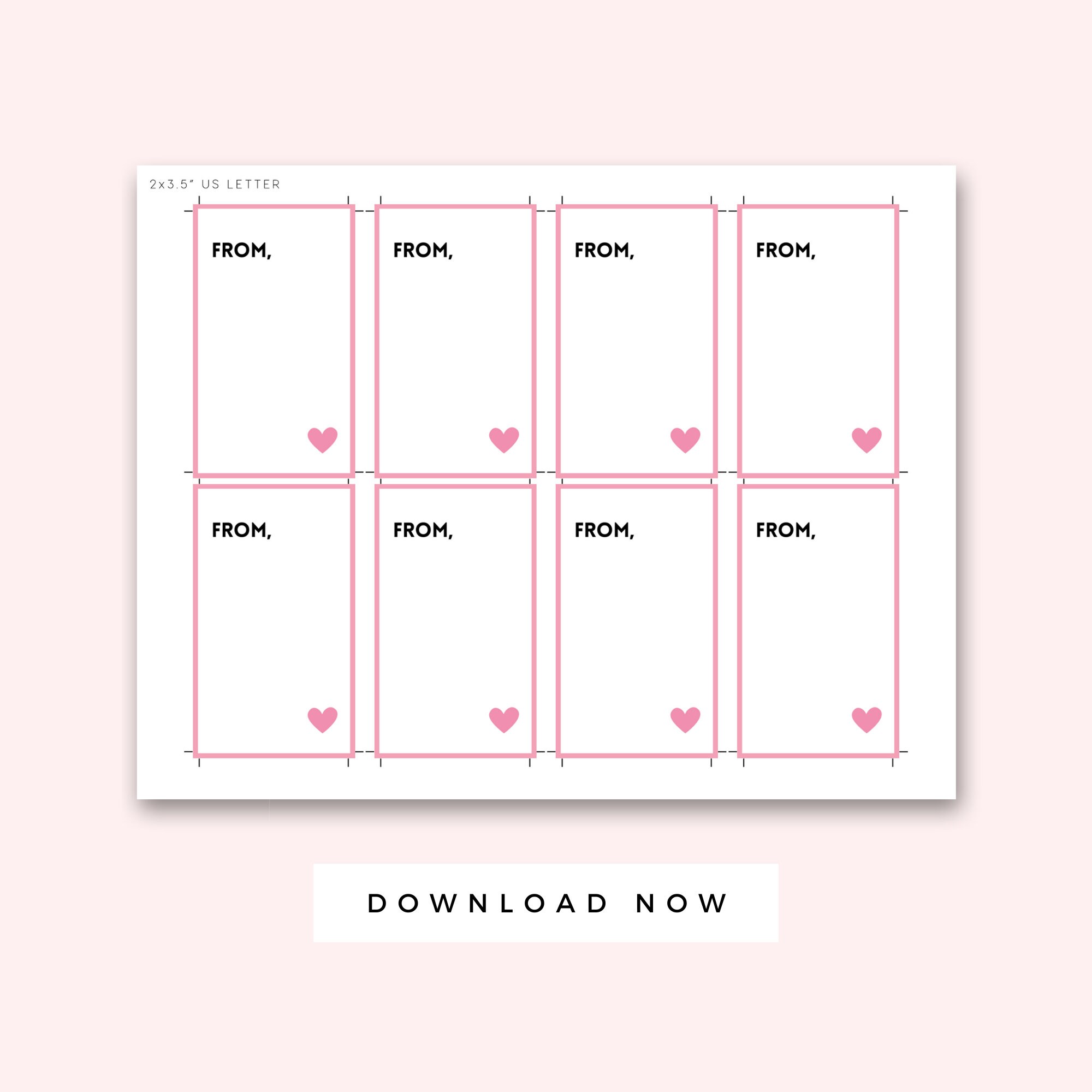 Pink Kind Valentine's Day Cards for Classmates, Friend, Instant ...