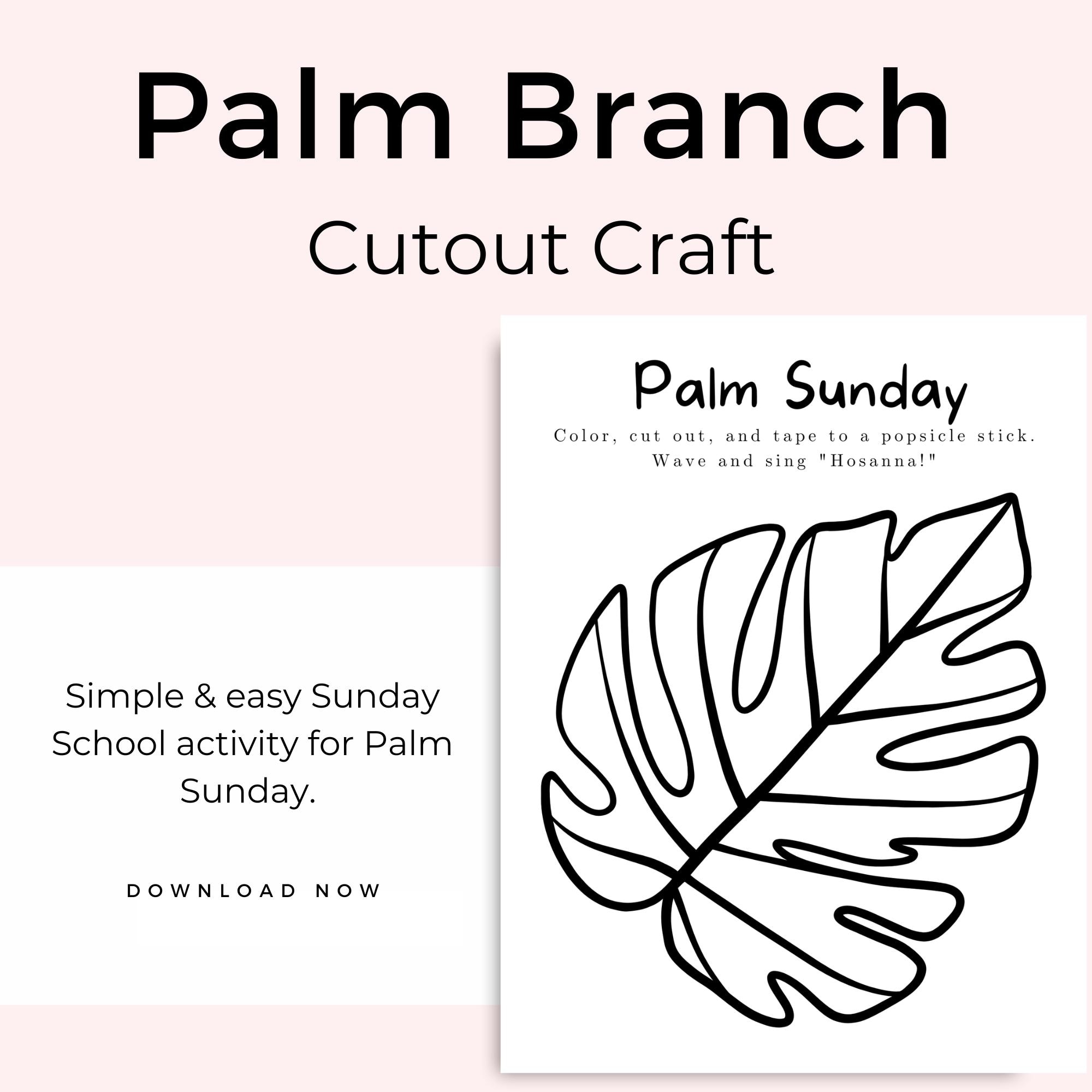 Palm Leaf Cutout Craft, Sunday School Kid Activity , Printable Craft ...