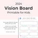 2024 Vision Board Printables for Kids New Years Coloring - Etsy