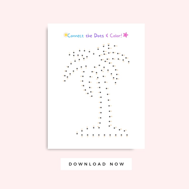 Summer Themed Tracing and Connect the Dots 3 Activity Pages, Kid ...