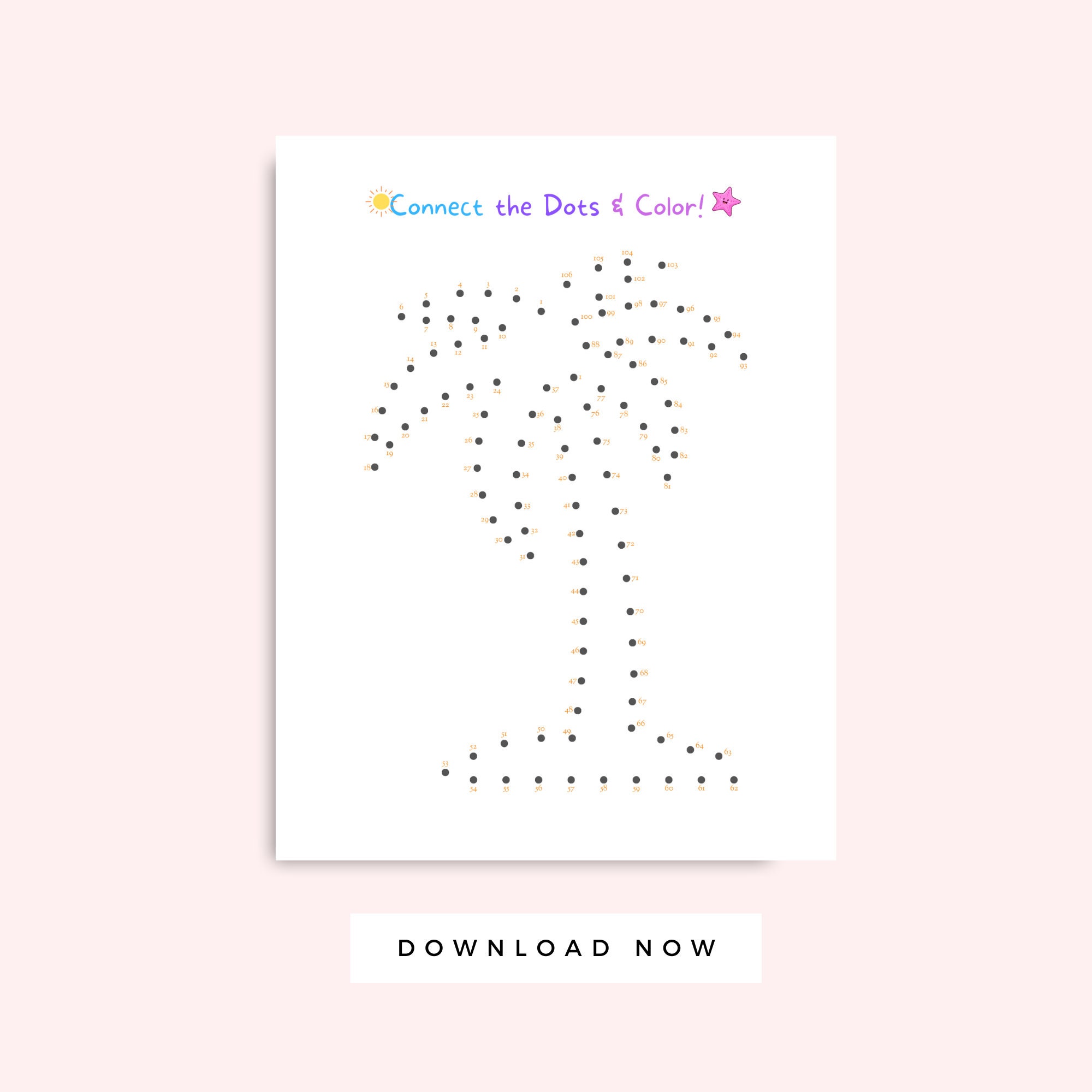 Summer Themed Tracing and Connect the Dots 3 Activity Pages, Kid ...
