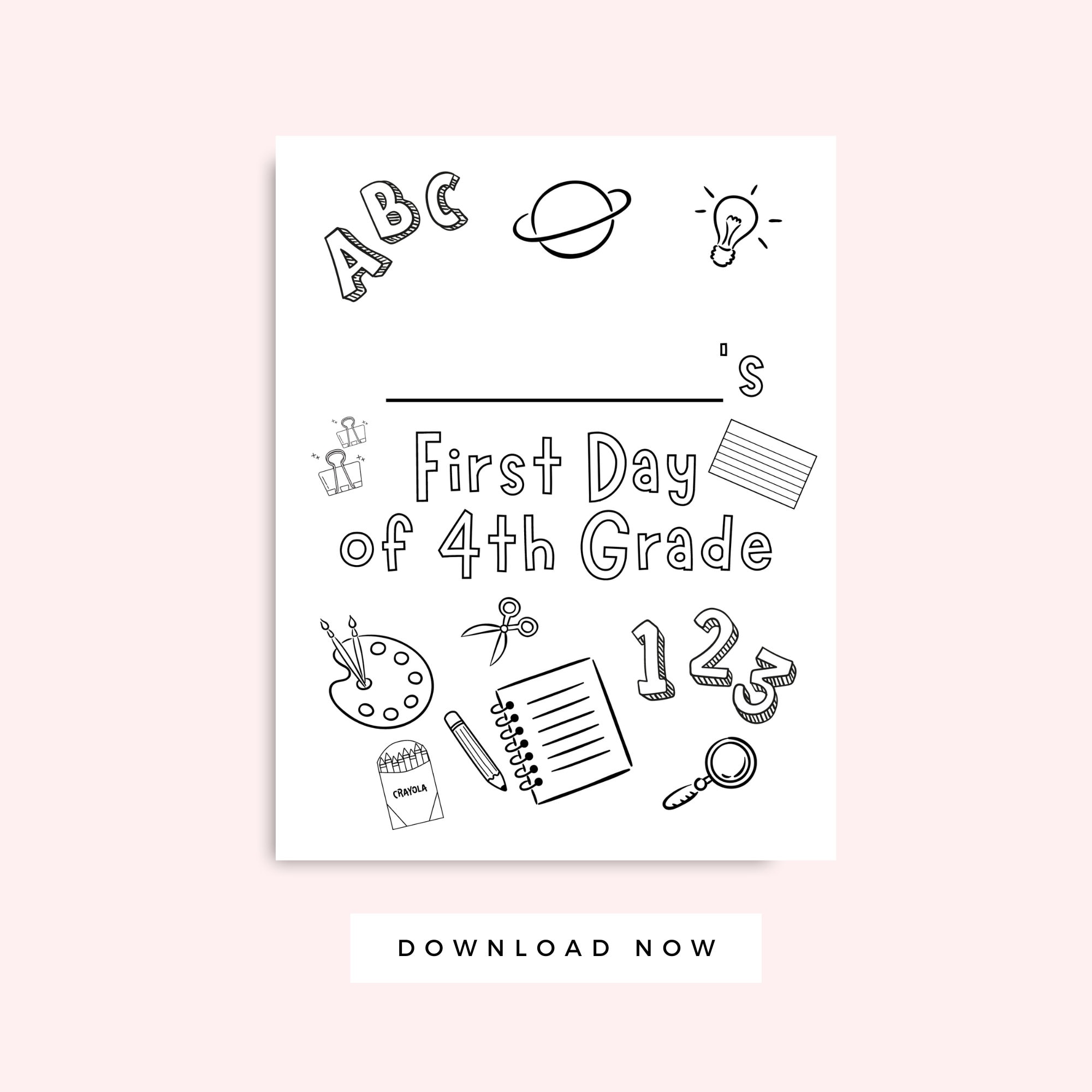 First Day Of 4th Grade Coloring Page Fourth Grade Back To School first-day-of-4th-grade-coloring-page-fourth-grade-back-to-school