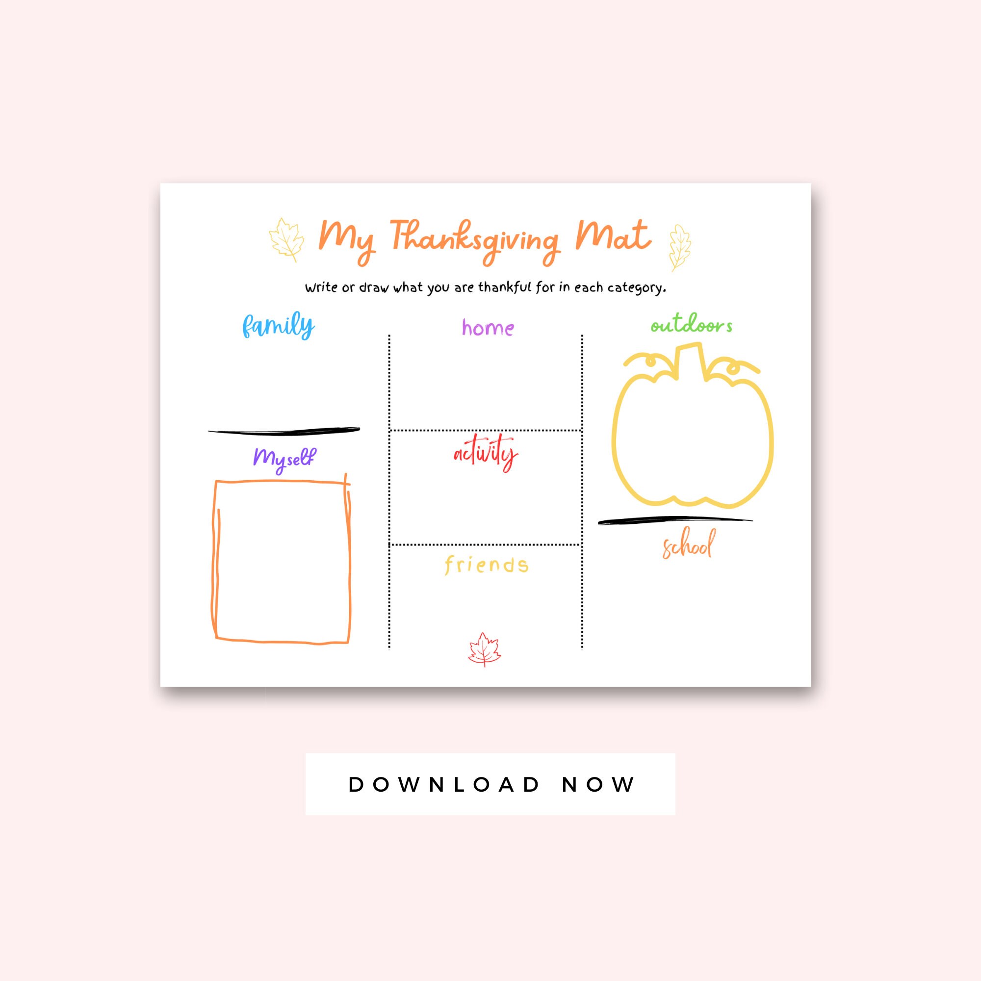 Thanksgiving Placemat for Kids, Printable Thanksgiving Kid Activity ...