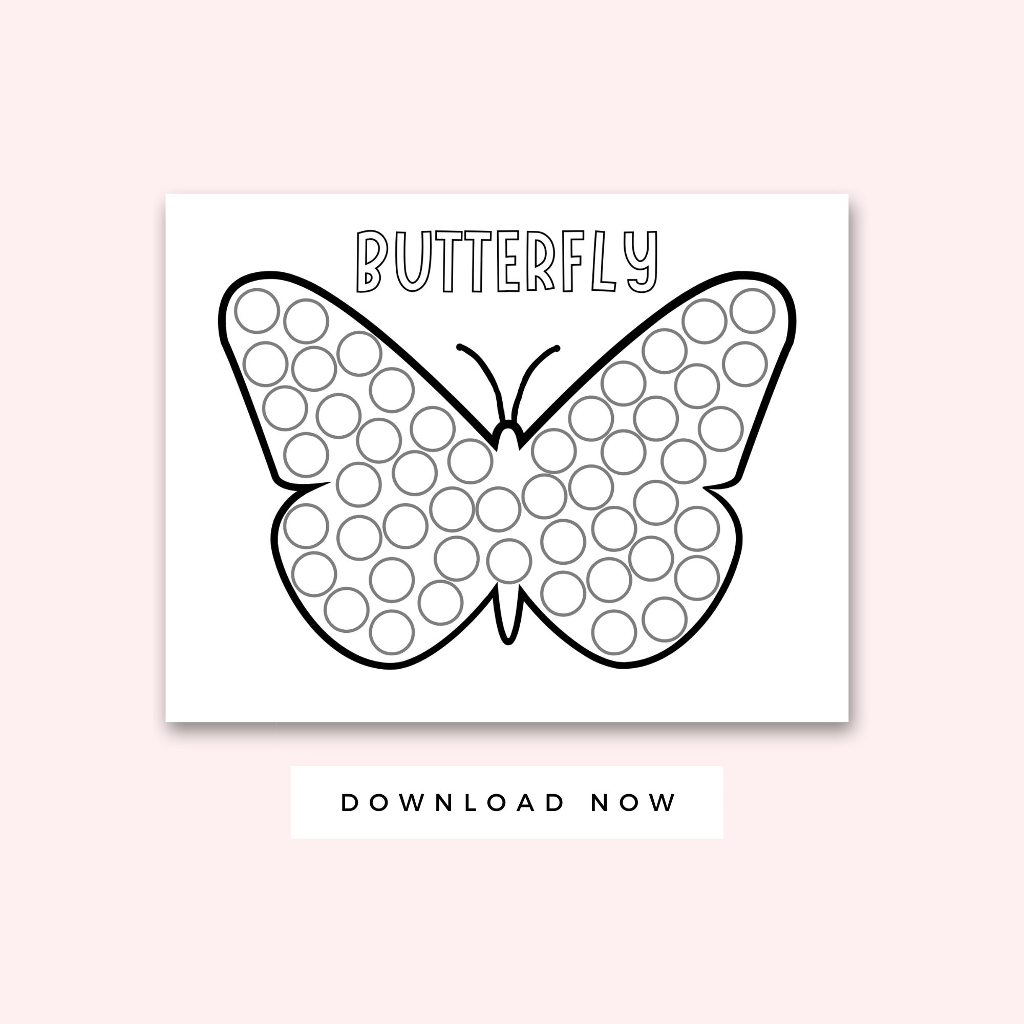 Spring Dot Marker Activity, 1 Page Butterfly Do a Dot, Spring Printable ...