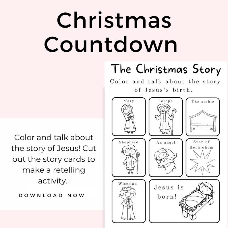 Christmas Nativity Coloring Sheet, Christmas Story Bible Verse Activity ...