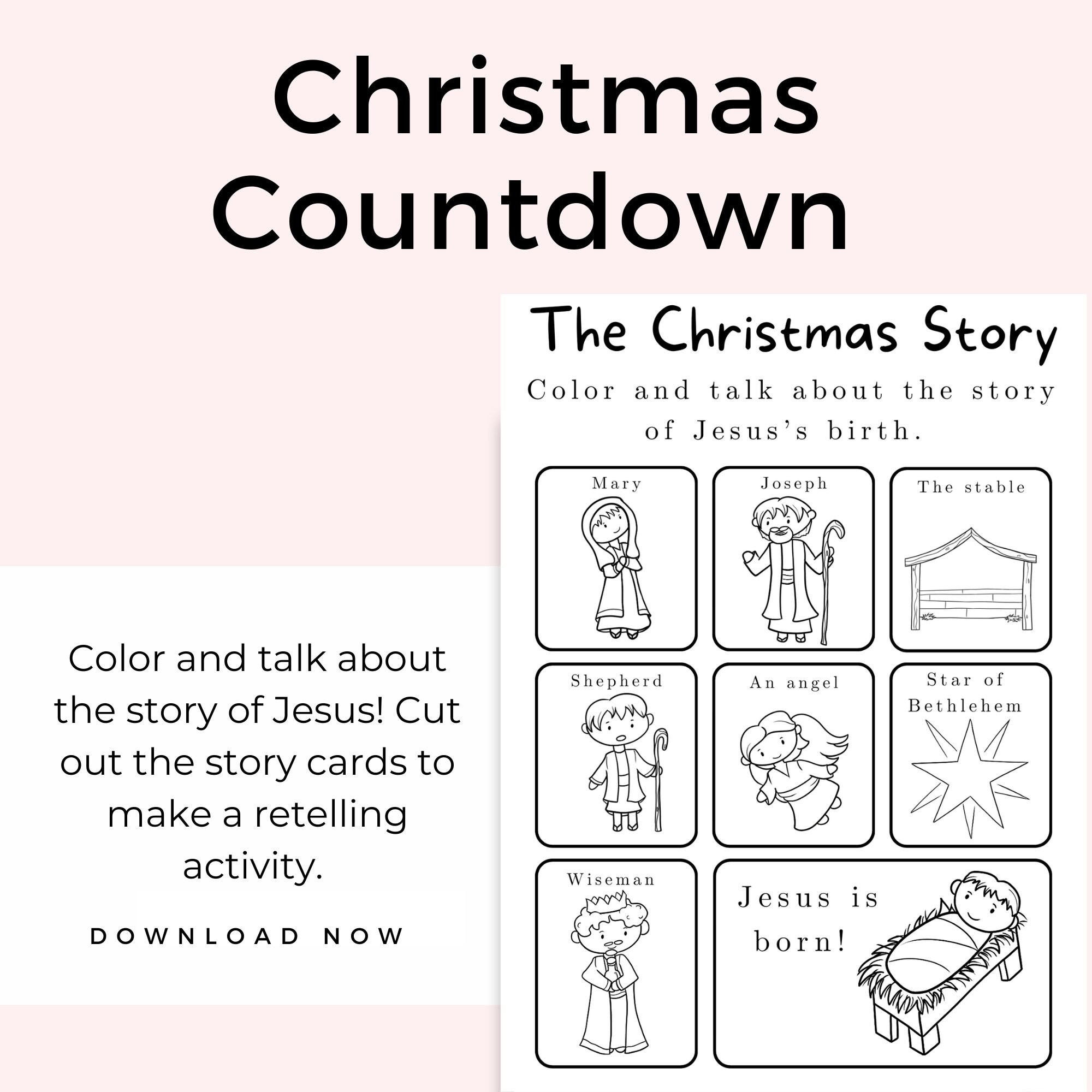 Christmas Nativity Coloring Sheet, Christmas Story Bible Verse Activity ...
