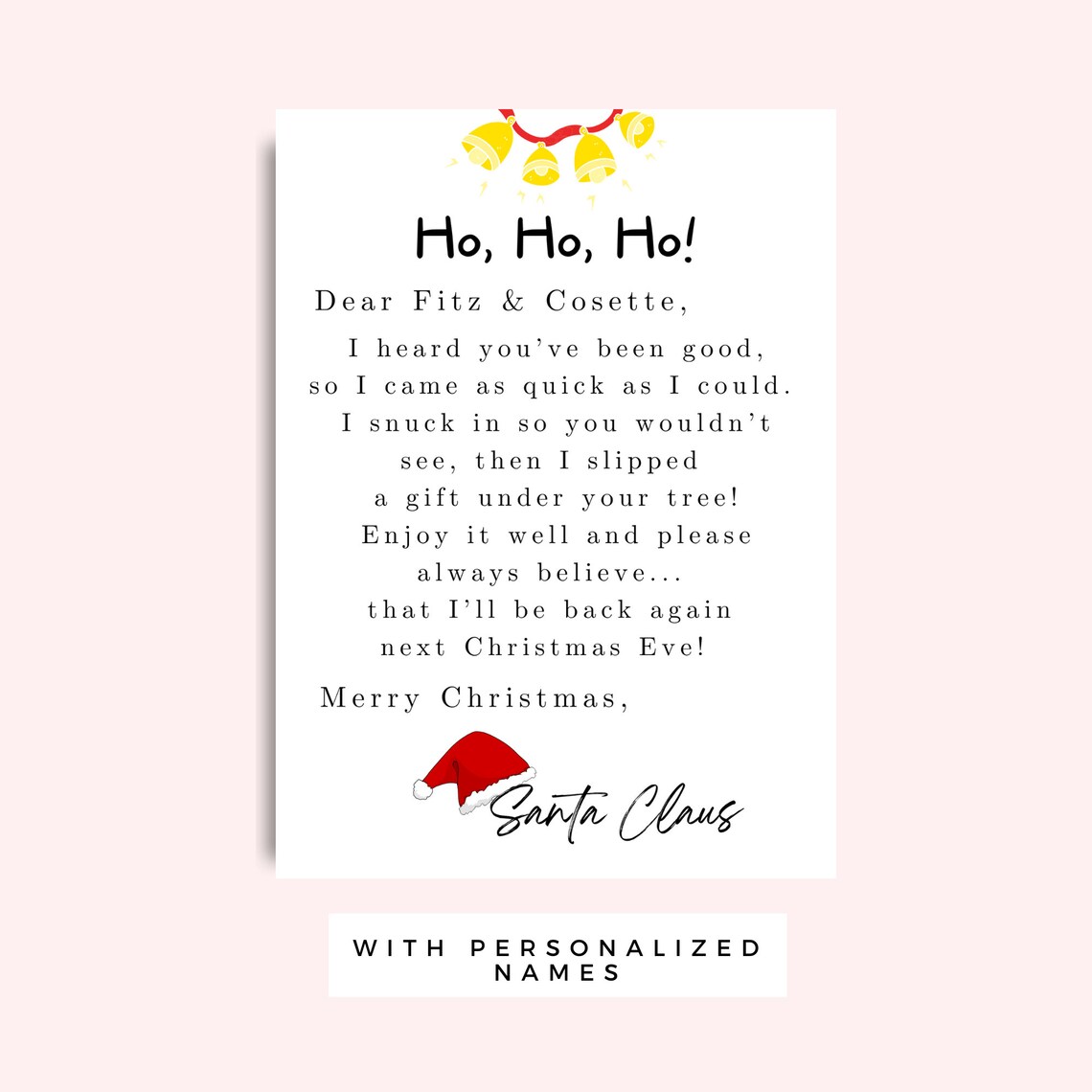 Santa Letter for Kids Printable, Printable Card From Santa for Kids on ...