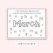 March Coloring Page for Kids, Months of the Year Worksheet, Printable ...