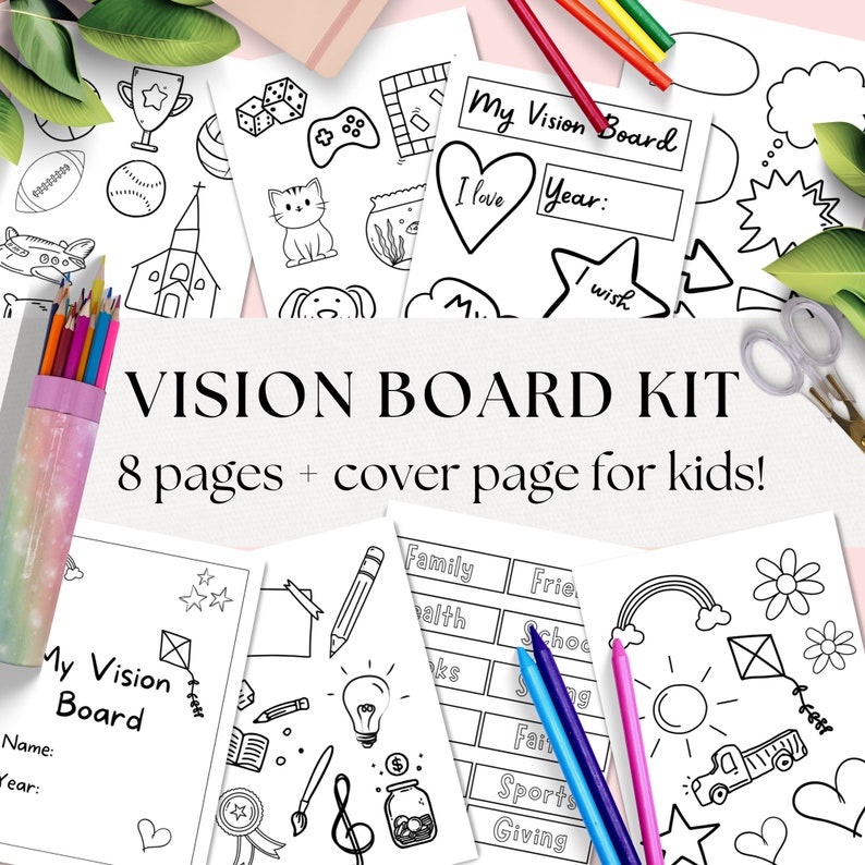 Vision Board Kit for Kids, Kid Vision Board Activity for Kids, Kid ...