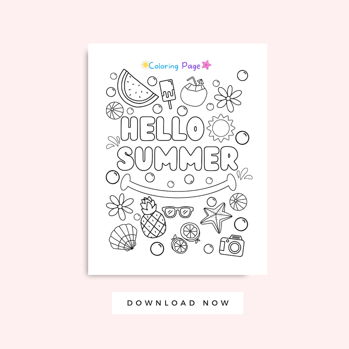 Summer Coloring Pages for Kids, Preschool Summer Printable Activities ...