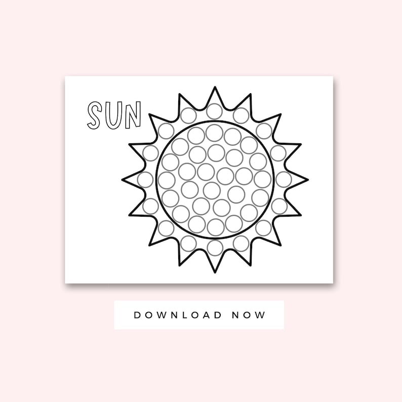 Sun Dot Marker Activity, Do a Dot Printables for Kids, Preschool Summer ...
