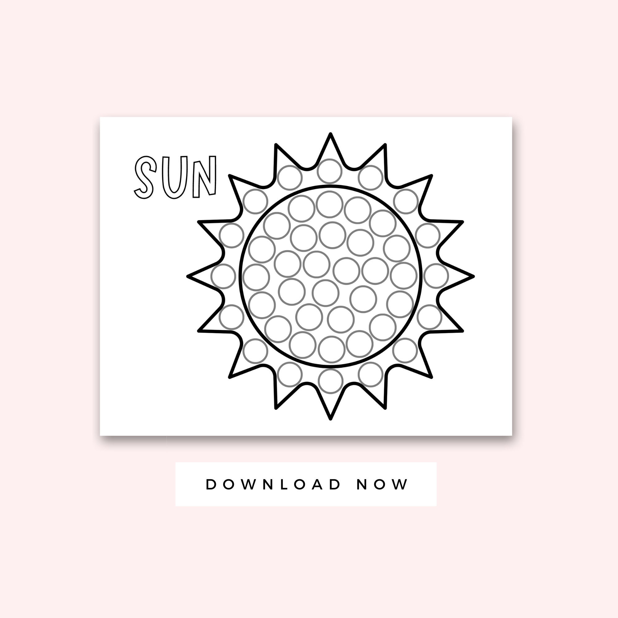 Sun Dot Marker Activity, Do a Dot Printables for Kids, Preschool Summer ...