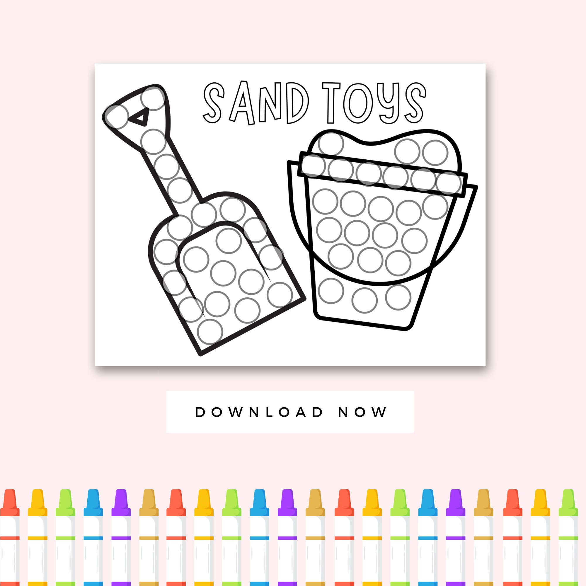 Sand Toys Dot Marker Activity, Do a Dot Printables for Kids, Preschool ...