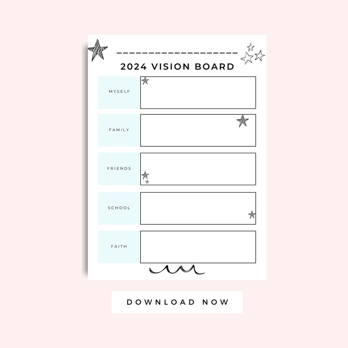 Vision Board Printable for Kids, Home Learning Activity, Kids Printable ...