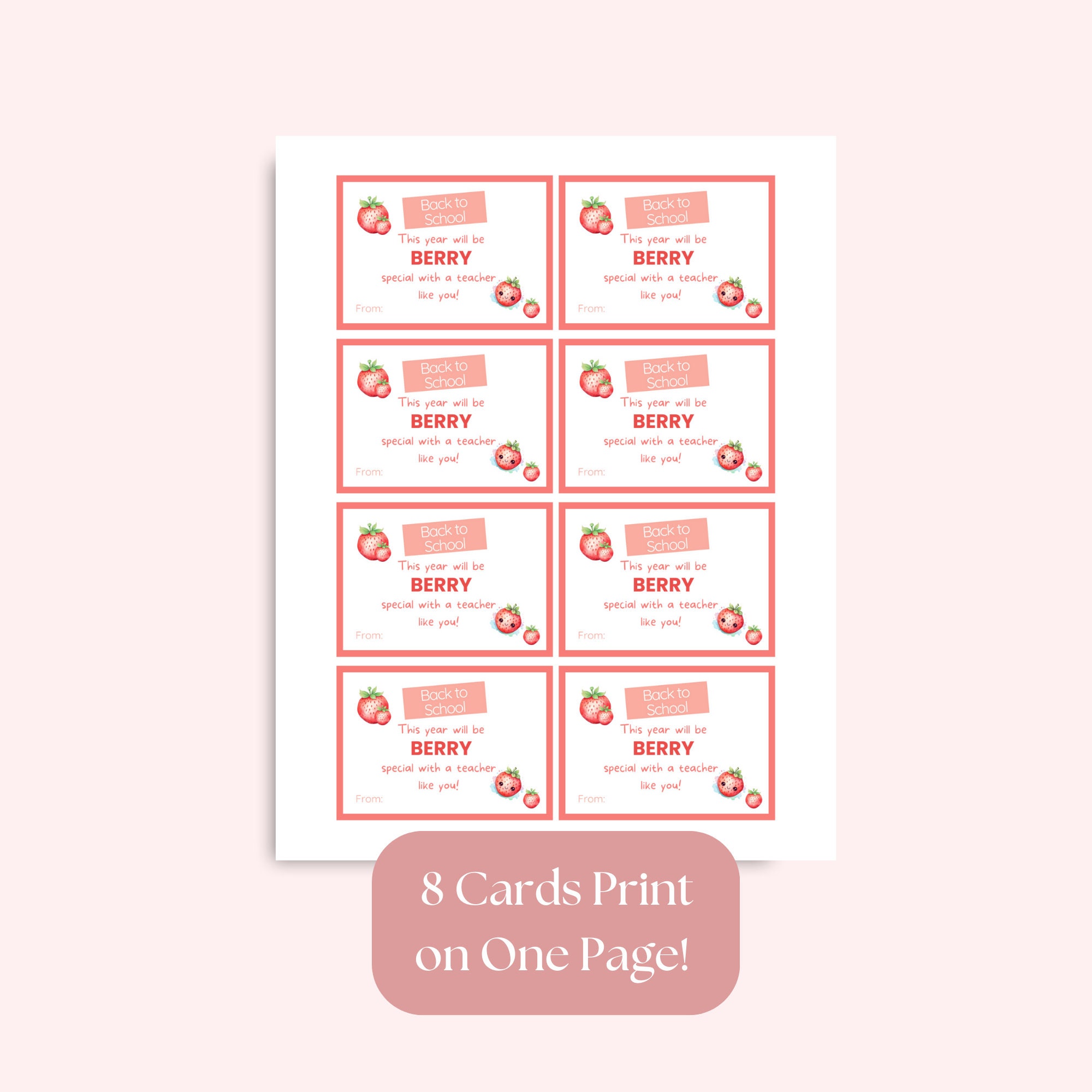 Printable Back to School Card for Teacher, Back to School Notes for ...