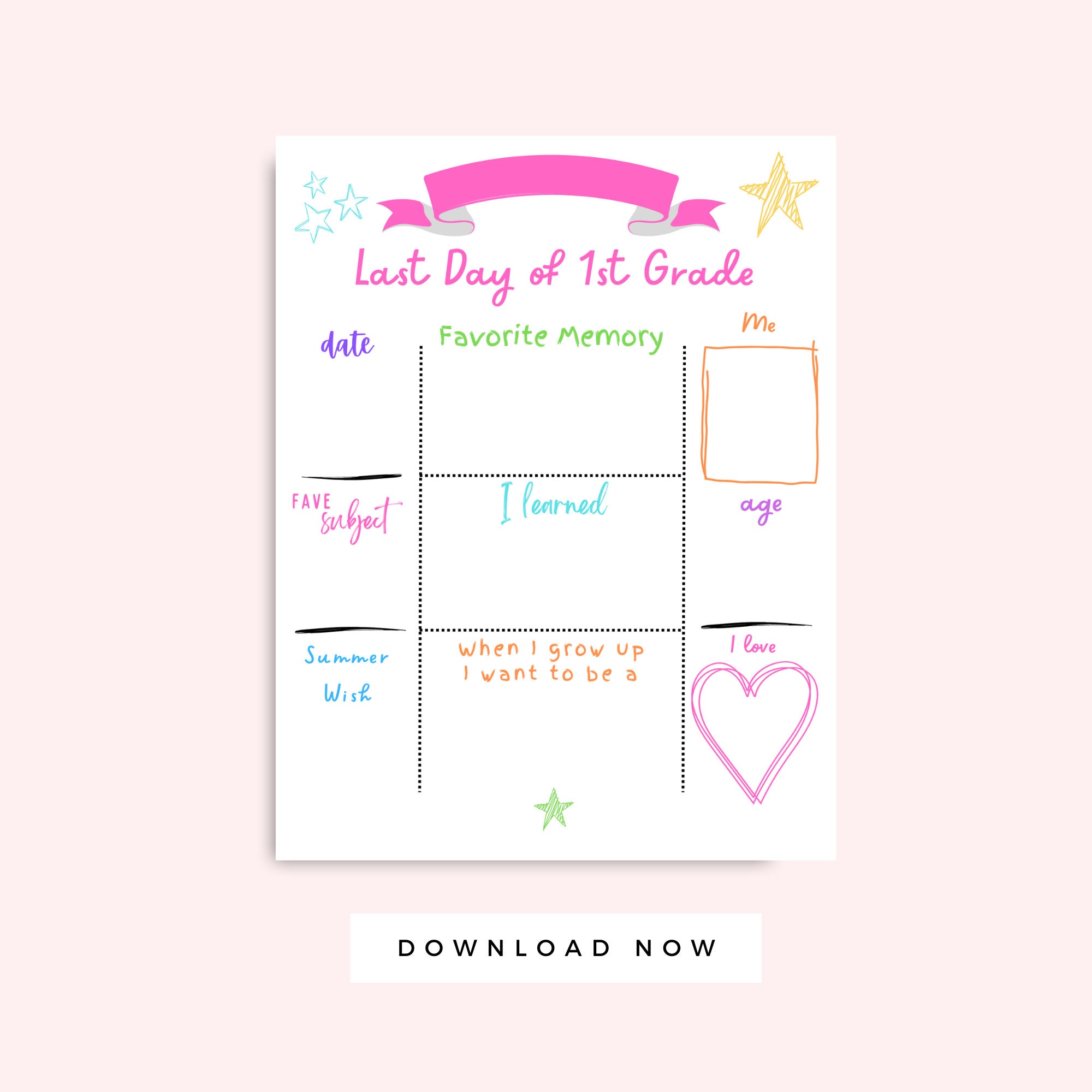 First and Last Day of School Sign 1st Grade Printable, Back to School ...