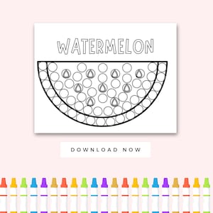 Watermelon Dot Marker Activity, Do a Dot Printables for Kids, Preschool ...