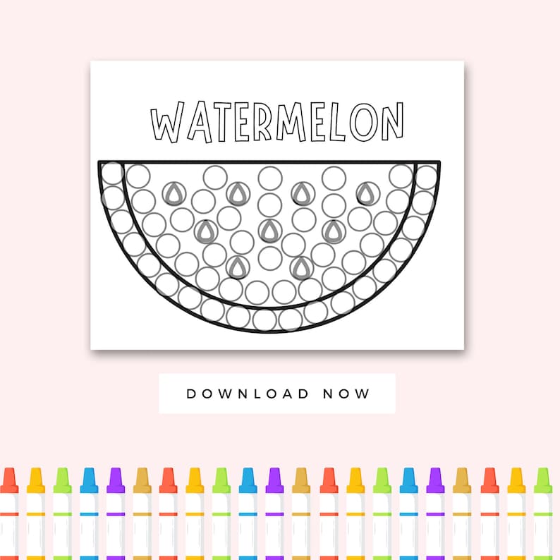Watermelon Dot Marker Activity, Do a Dot Printables for Kids, Preschool ...