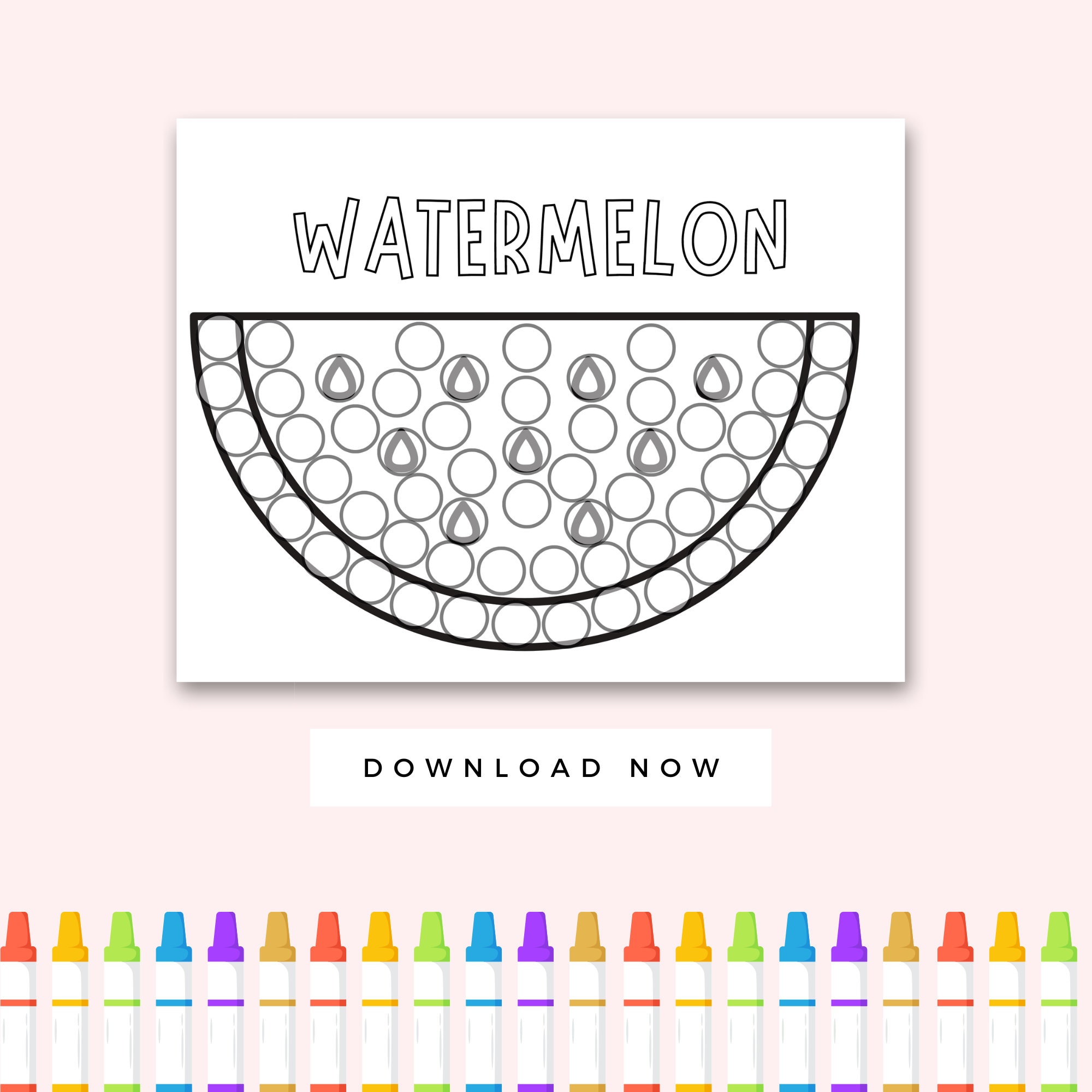 Watermelon Dot Marker Activity, Do a Dot Printables for Kids, Preschool ...