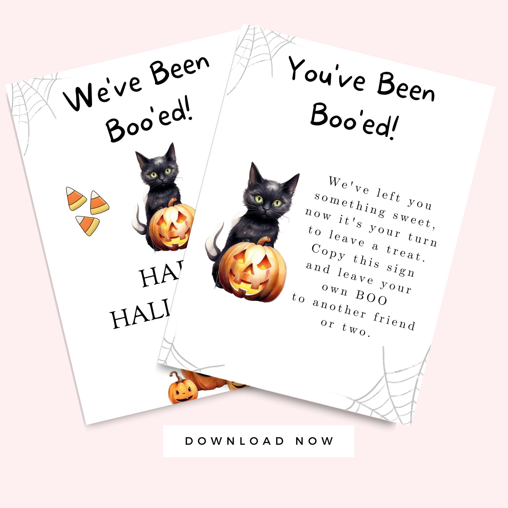 You've Been Booed Printable Letter, Black Cat Card Halloween Boo Basket ...