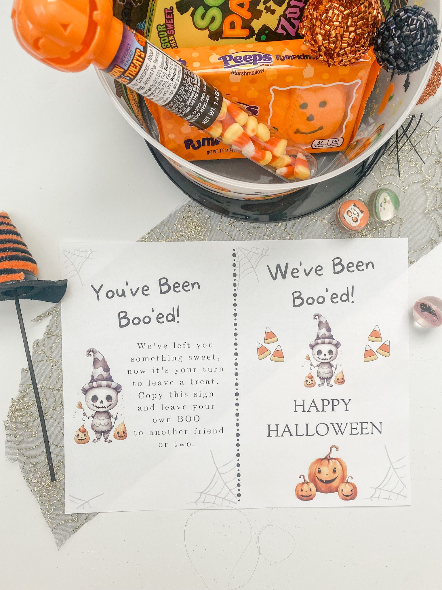 You've Been Booed Printable Letter Skeleton Card Halloween Boo Basket ...