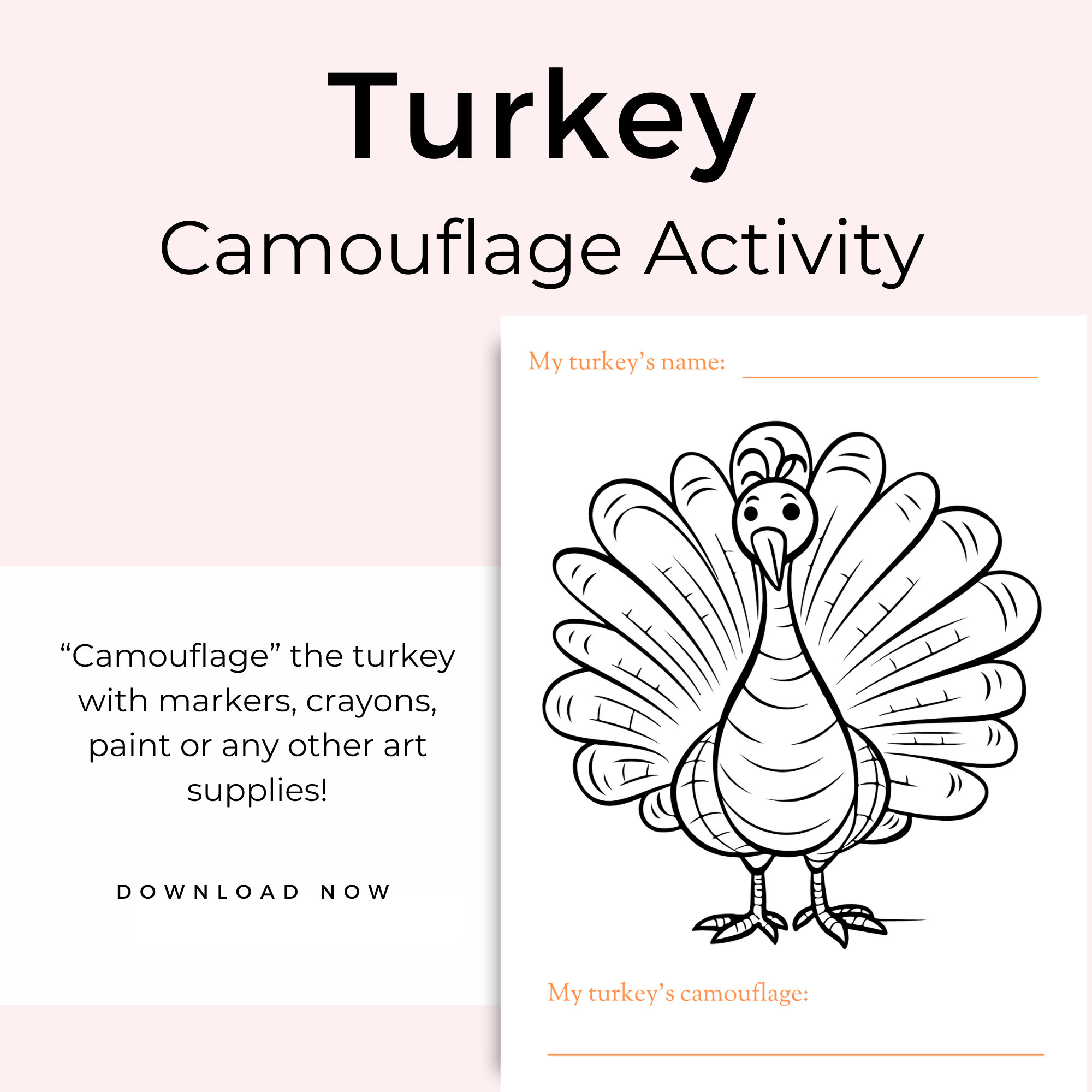 Turkey Disguise Activity for Kids, Thanksgiving Parade Scavenger Hunt ...