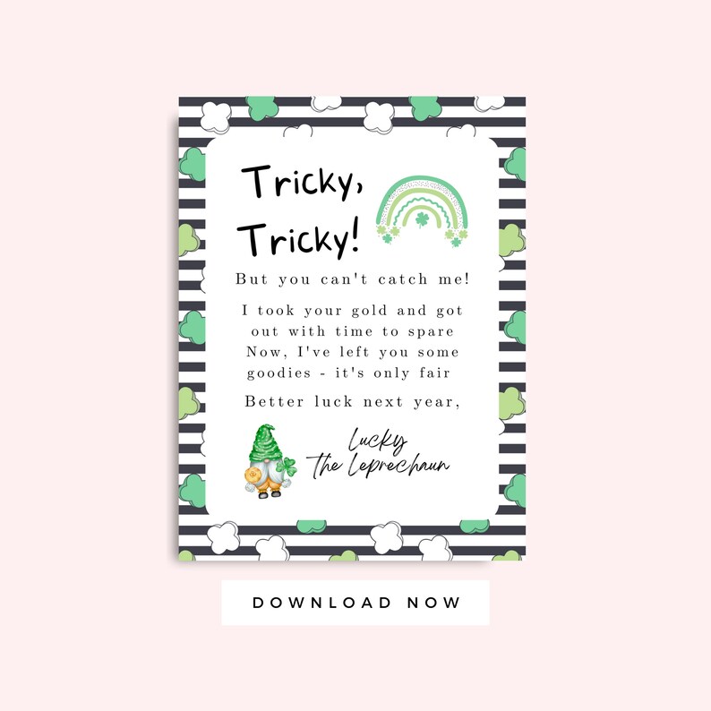 Leprechaun Printable Letter for Kids, Saint Patrick's Day Kid Activity ...