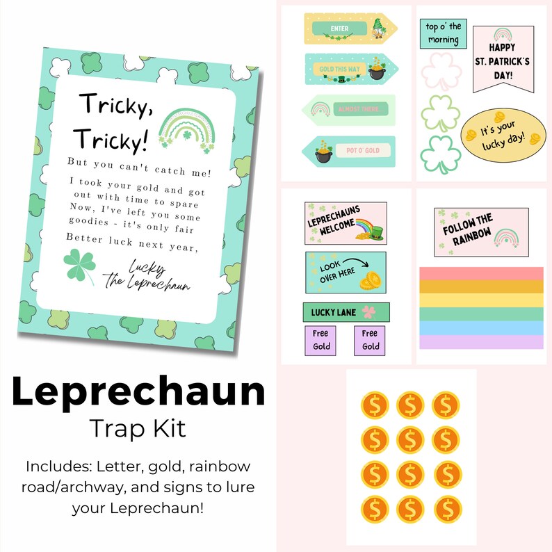 Leprechaun Trap Printable Kit, Leprechaun Letter for Kids Printable ...