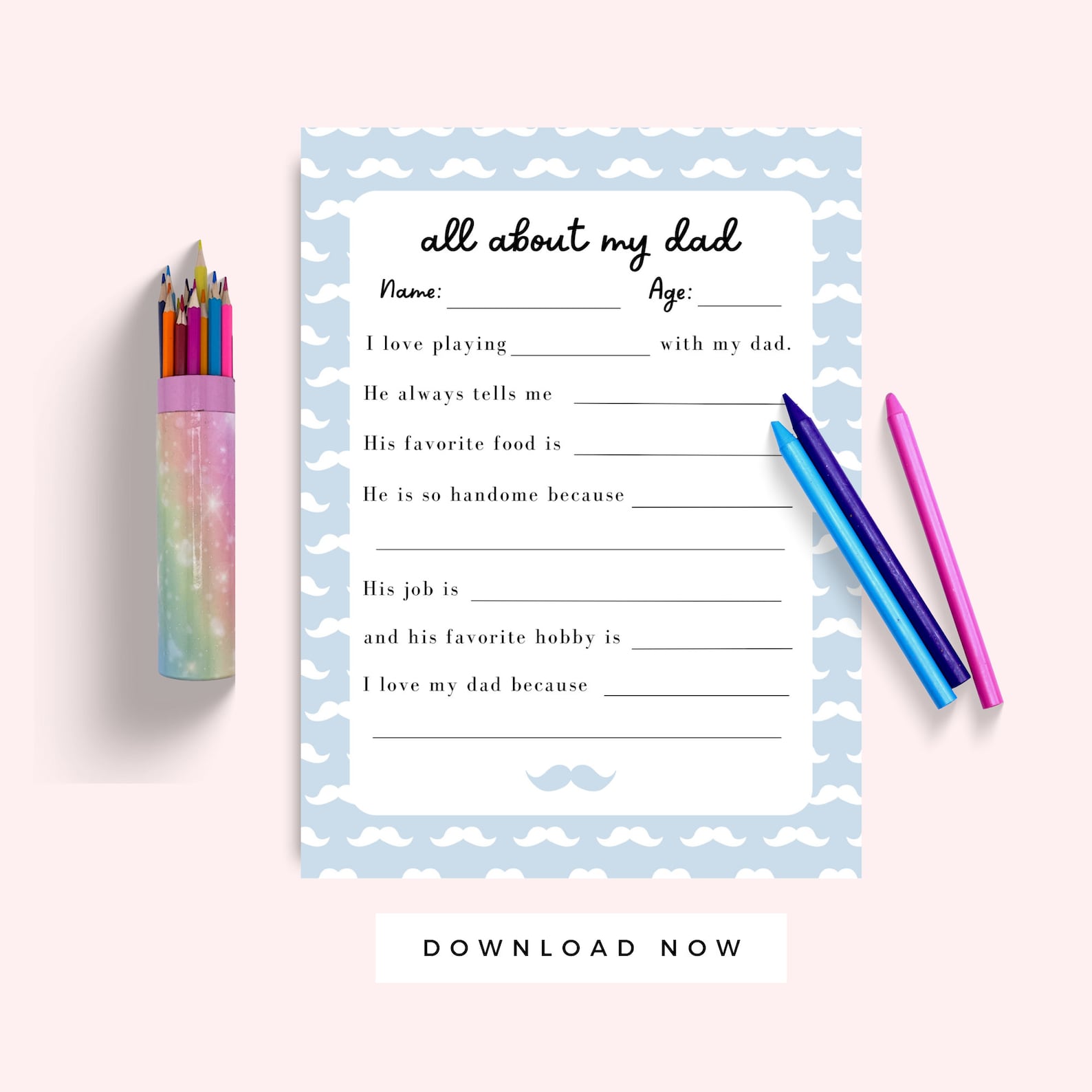 All About My Dad Preschool Interview Letter, Father's Day Letter From ...