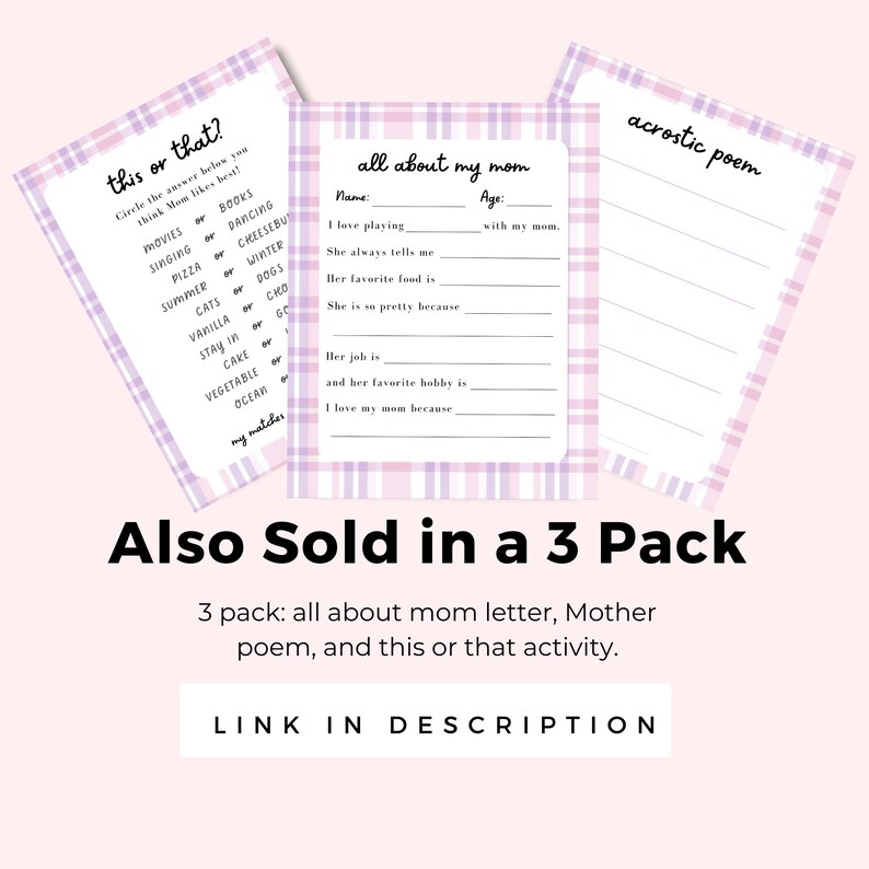 Mother's Day Printable Activity for Families, Mom's Birthday Printable ...