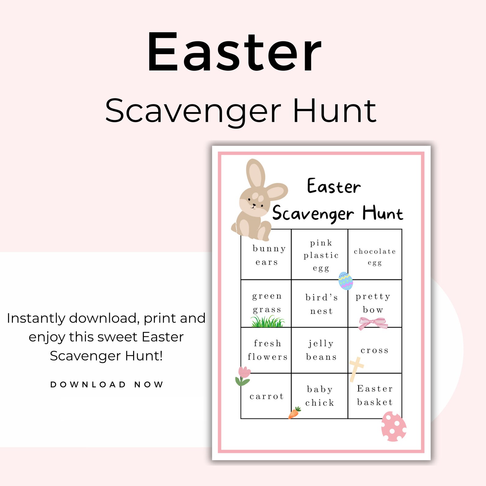 Easter Bunny Letter for Kids Instant Printable, Easter Scavenger Hunt ...