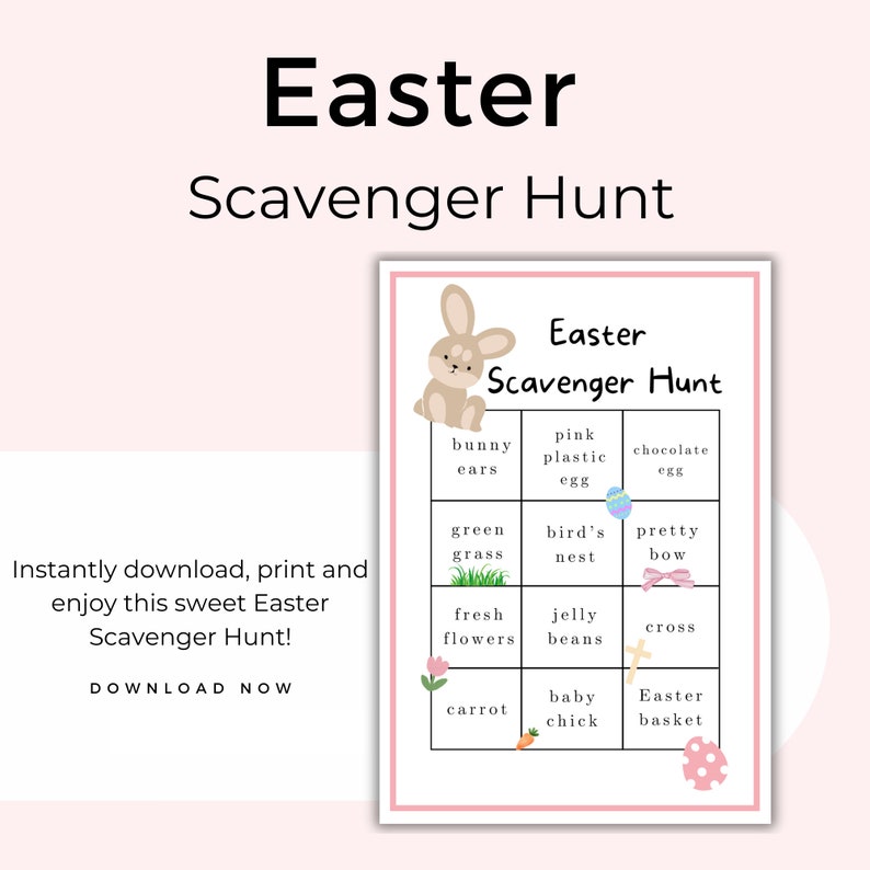 Easter Bunny Letter for Kids Instant Printable, Easter Scavenger Hunt ...