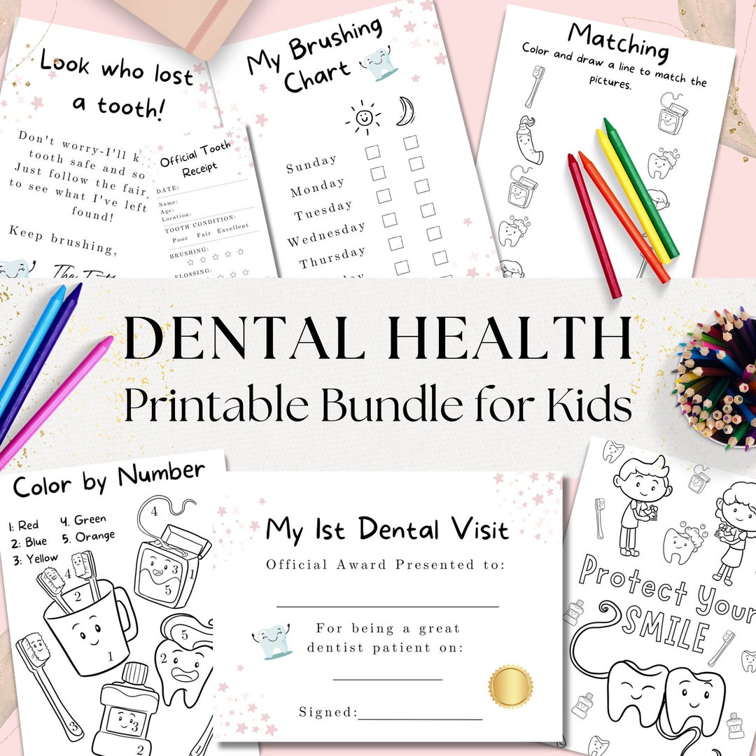 Preschool Dental Health Printable Activities 7 Pages, Tooth Fairy ...