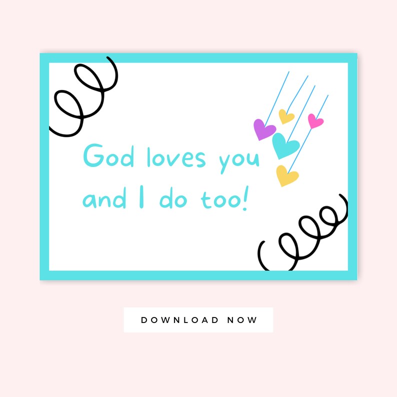 Christian Lunch Box Notes for Kids, Printable Encouraging Cards, Cute ...