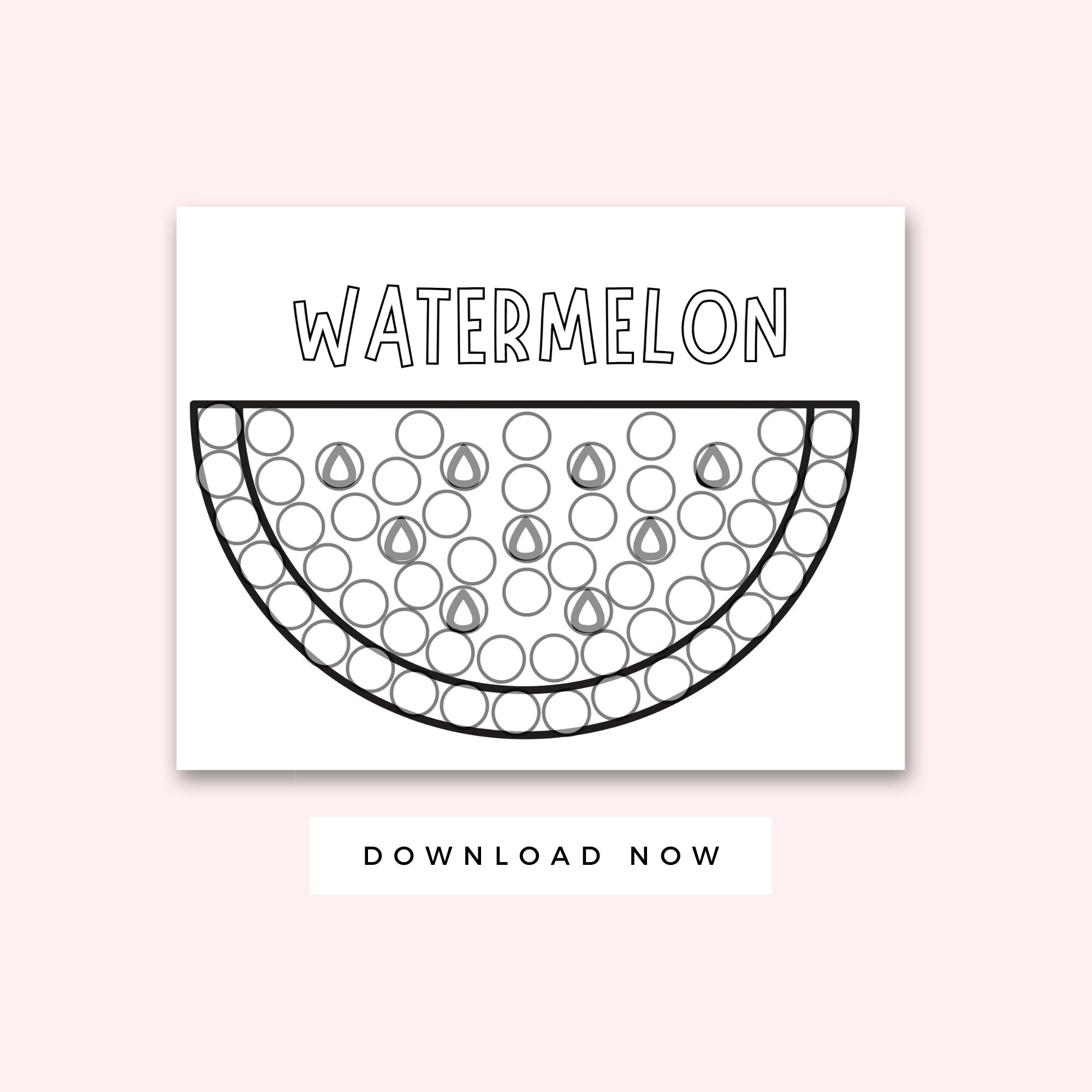 Watermelon Dot Marker Activity, Do a Dot Printables for Kids, Preschool ...