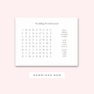 Wedding Word Search Kid Activity, Kid Table Printable, Instant Download ...