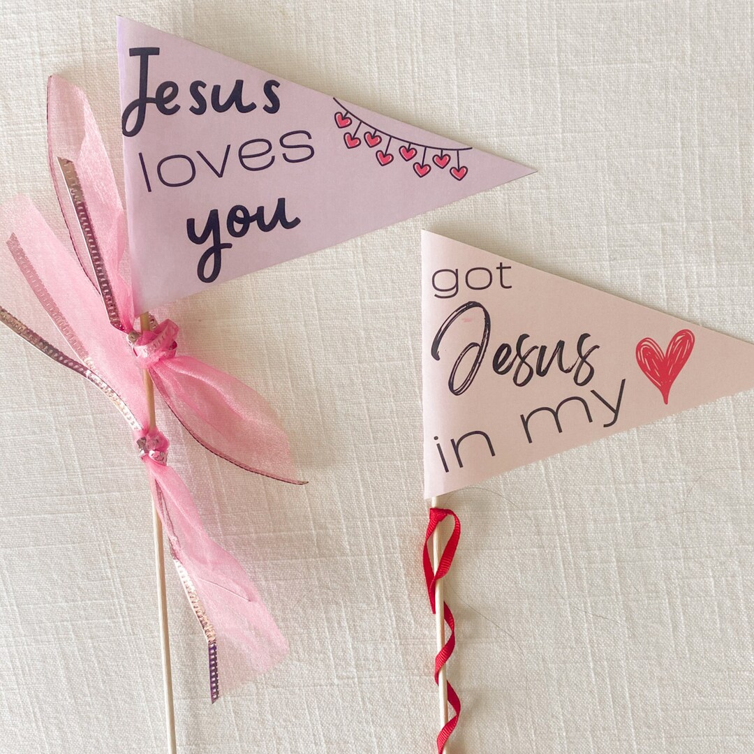 Christian Valentine's Day Pennant Printable, Valentine Photo Props for ...