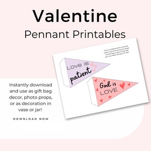 Christian Valentine's Day Pennant Printables, Valentine Photo Props ...