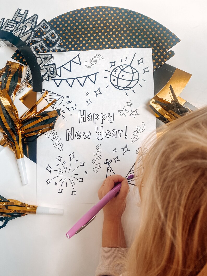 New Years Eve Coloring Page for Kids, New Year Activities for Kids ...