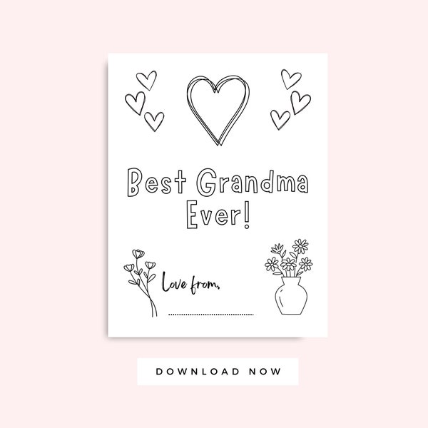Birthday Grandma Coloring Page - Etsy