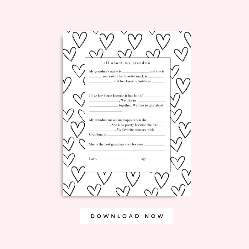 Grandparents Day Letter From Kids Black and White, Kid Interview All ...