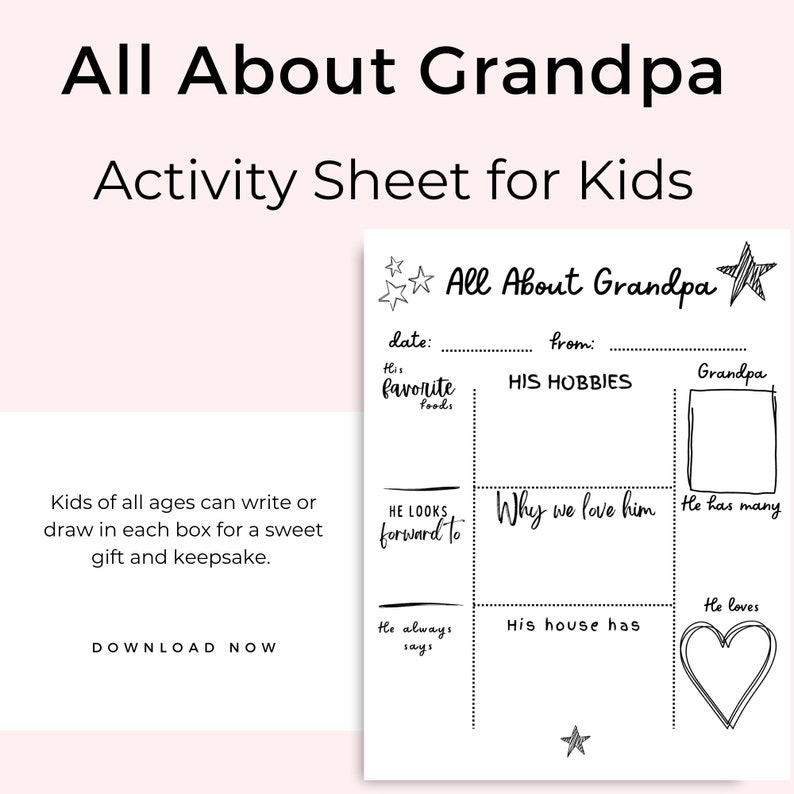 Grandparent's Day Printable Cards From Kids, Gift From Preschoolers ...